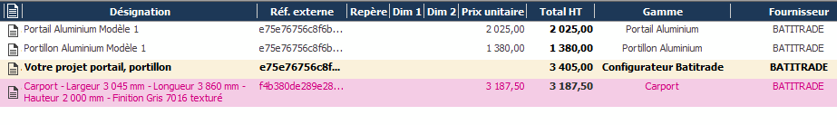Utilisation de BatiTrade dans ProDevis | Support BatiTrade